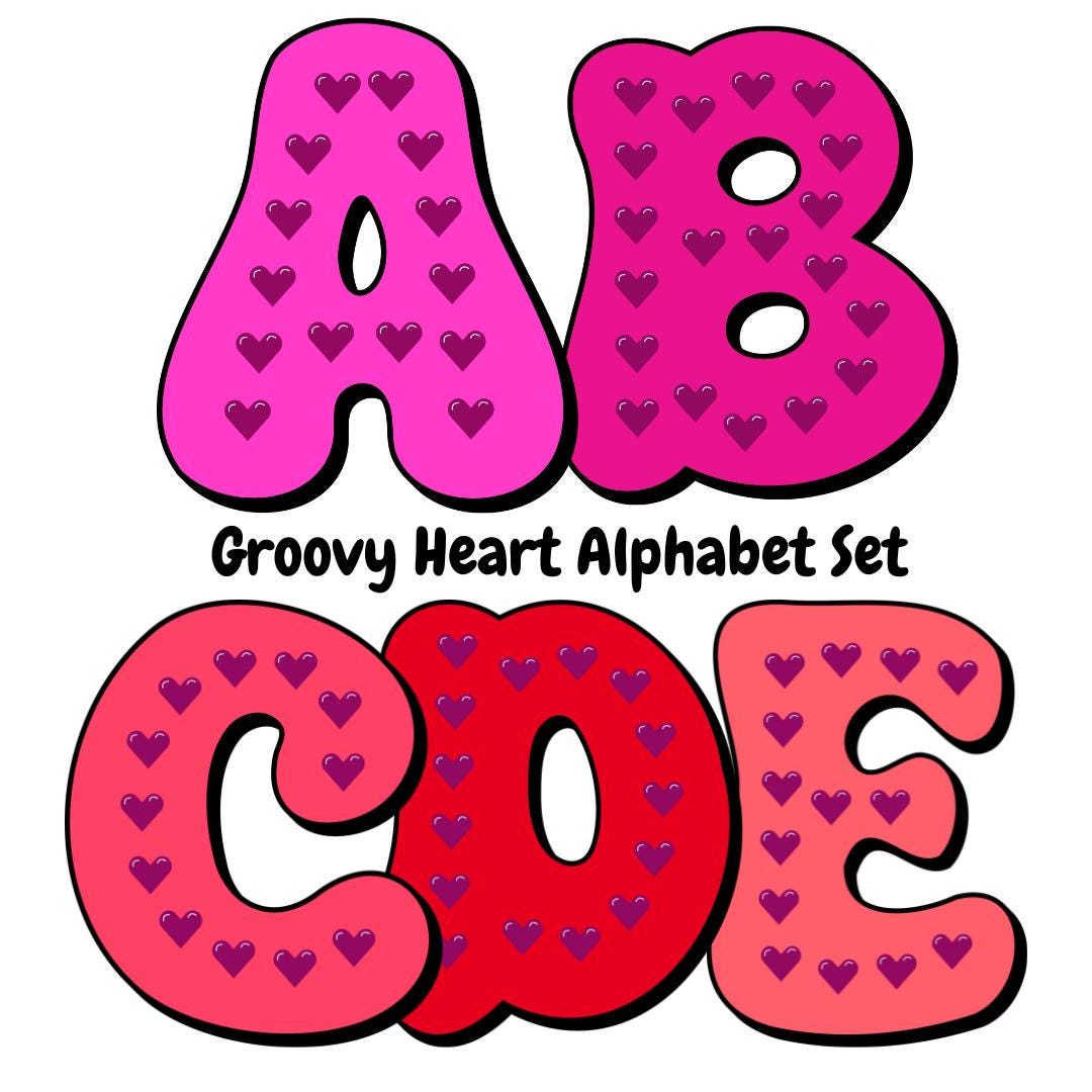 Valentine Dotted Heart Alphabet Png | Love Letter Valentines Png ...