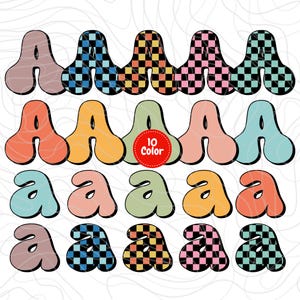 Groovy Alphabet Png Bundle | Spring Retro Png | Spring Retro Mama ...