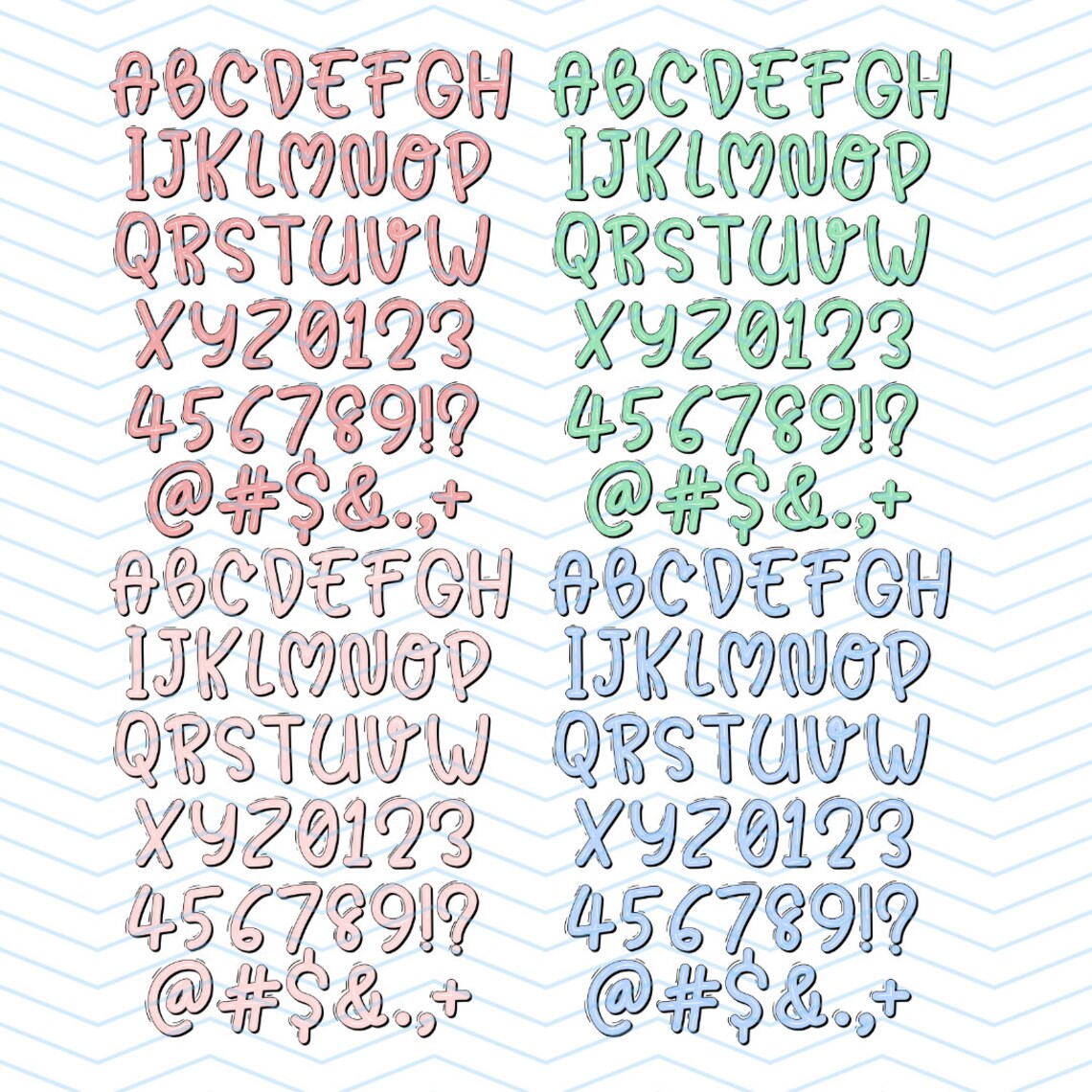 Kawaii Pastel Scribble Doodle Alphabet Set: Handwritten, Colorful ...
