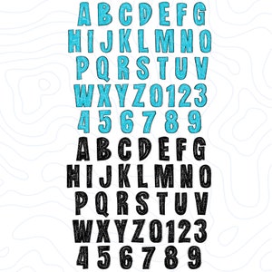 Bright Neon Doodle Letters PNG: Retro, Bold, Grunge, Distressed, Hand ...