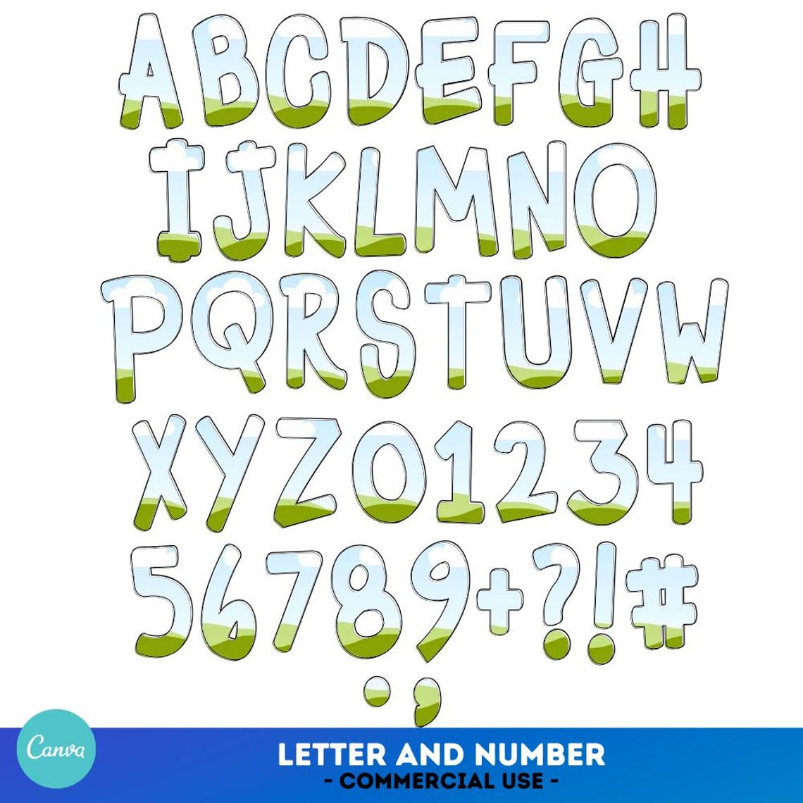 Canva Frames Letters and Number | Doodle Letter Template | Sublimation ...