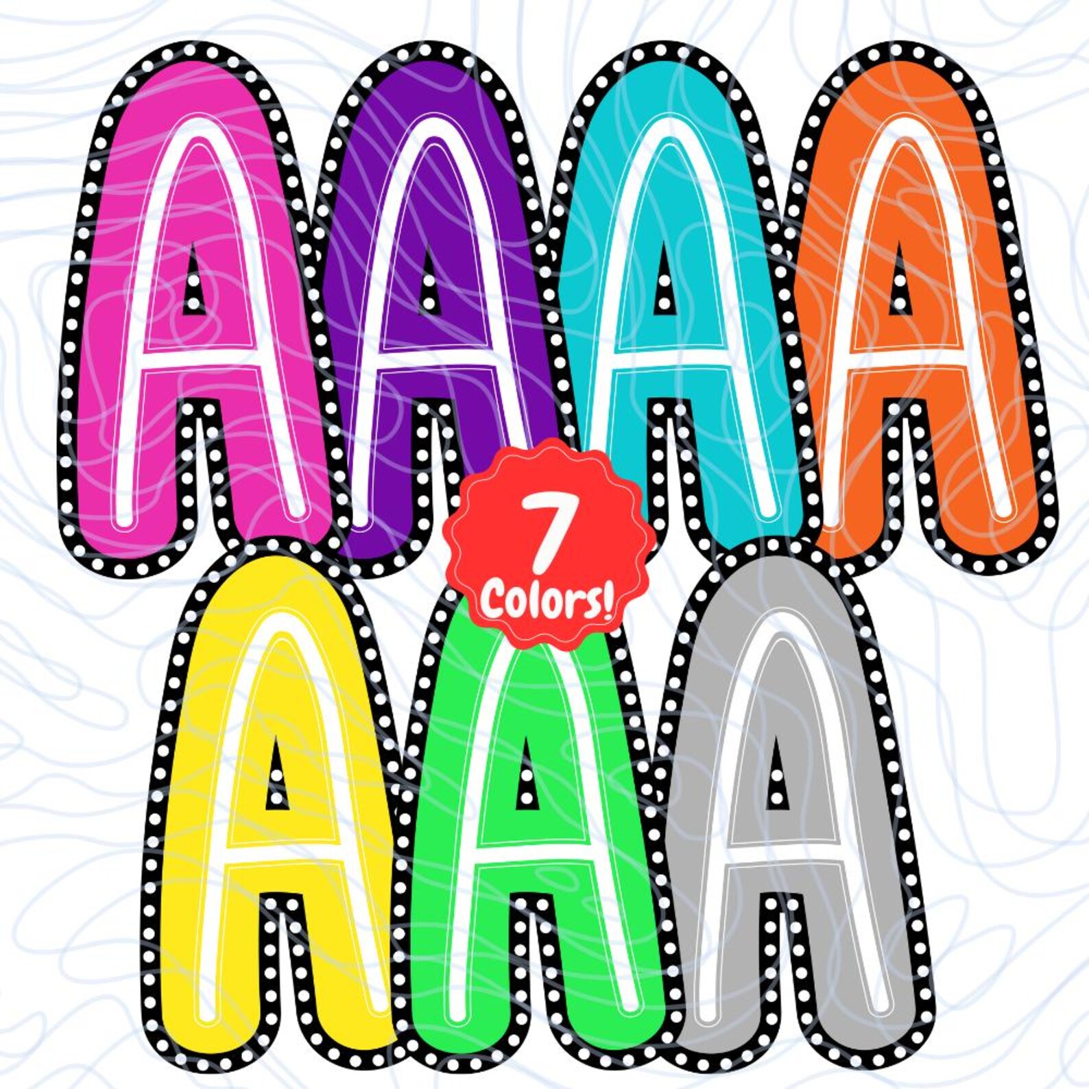 Neon Bulletin Board Doodle Letters: Kindergarten, Teacher, School, Neon ...
