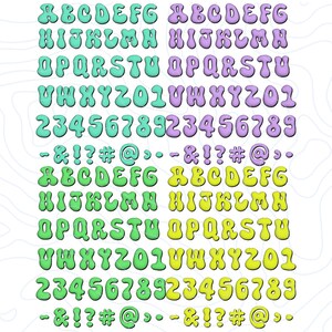 Groovy Back to School 3D Inflated Puffy Neon Alphabet & Numbers: 3D ...