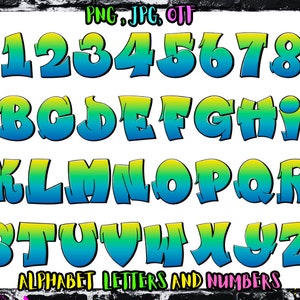 Champion Street Graffiti Alphabet Letters & Numbers PNG File ...