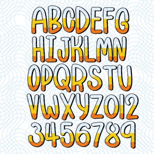 Candy Corn Letters PNG | Halloween Letters | Halloween Clipart | Doodle ...