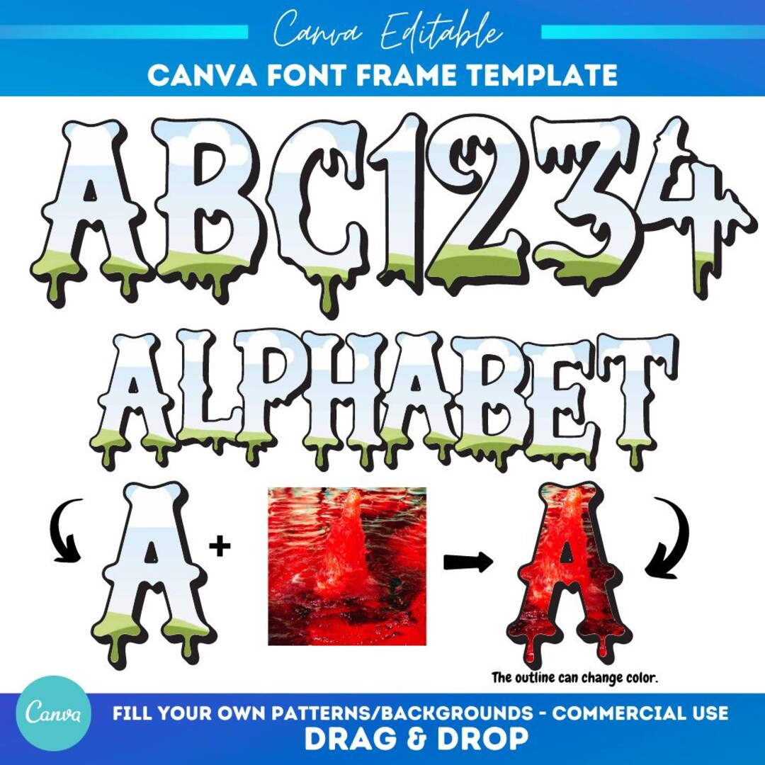 Editable Canva Template Halloween Letter Frame Editable Alphabet ...