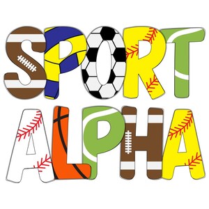Sport Alphabet Bundle | Sport Font Png | Baseball, Basketball, Football ...