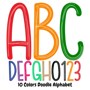 Back to School Alphabet and Number Pngs: Trendy, Neon, Colorful School ...