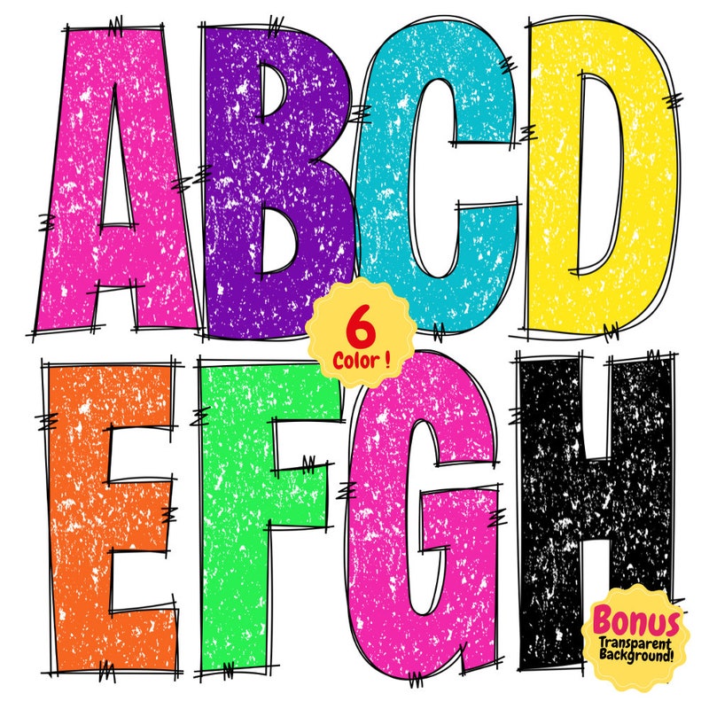 Colorful Alphabet Png - Etsy
