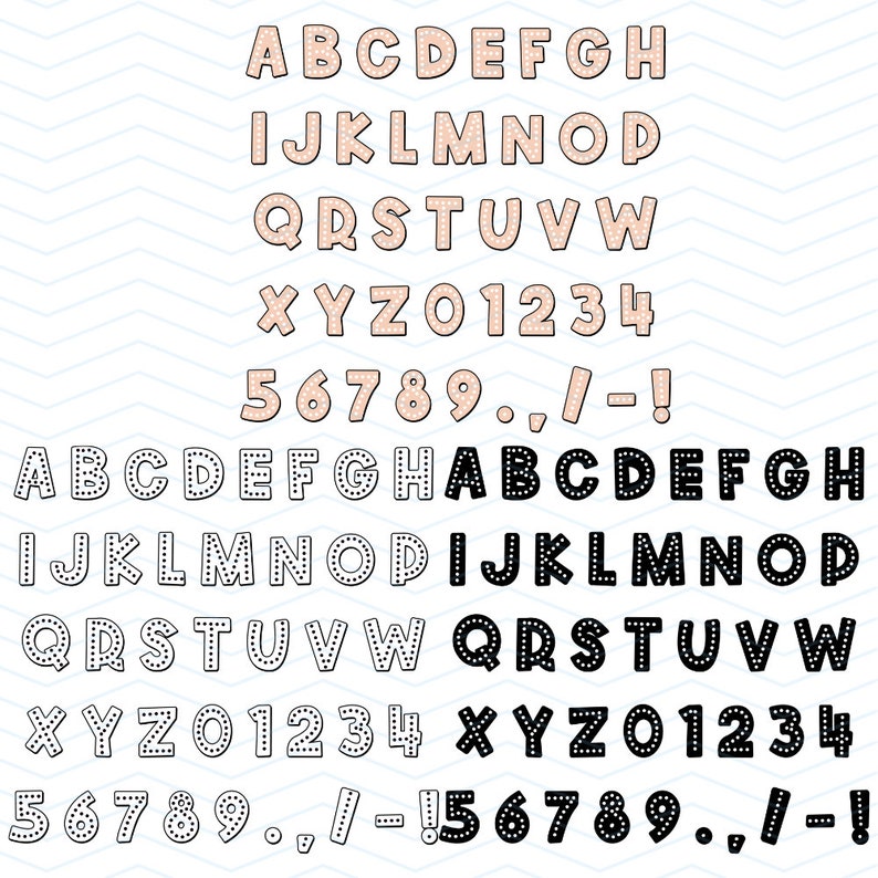 Pastel Dot Dalmatian Alphabet With Cute Background Png, Custom ...