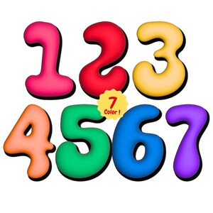 Neon Chubby Groovy Back to School 3D Inflated Puffy Alphabet & Numbers ...