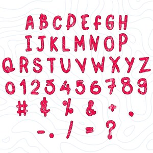 Colorful Distressed Doodle Alphabet & Grunge Bundle : Kindergarten ...