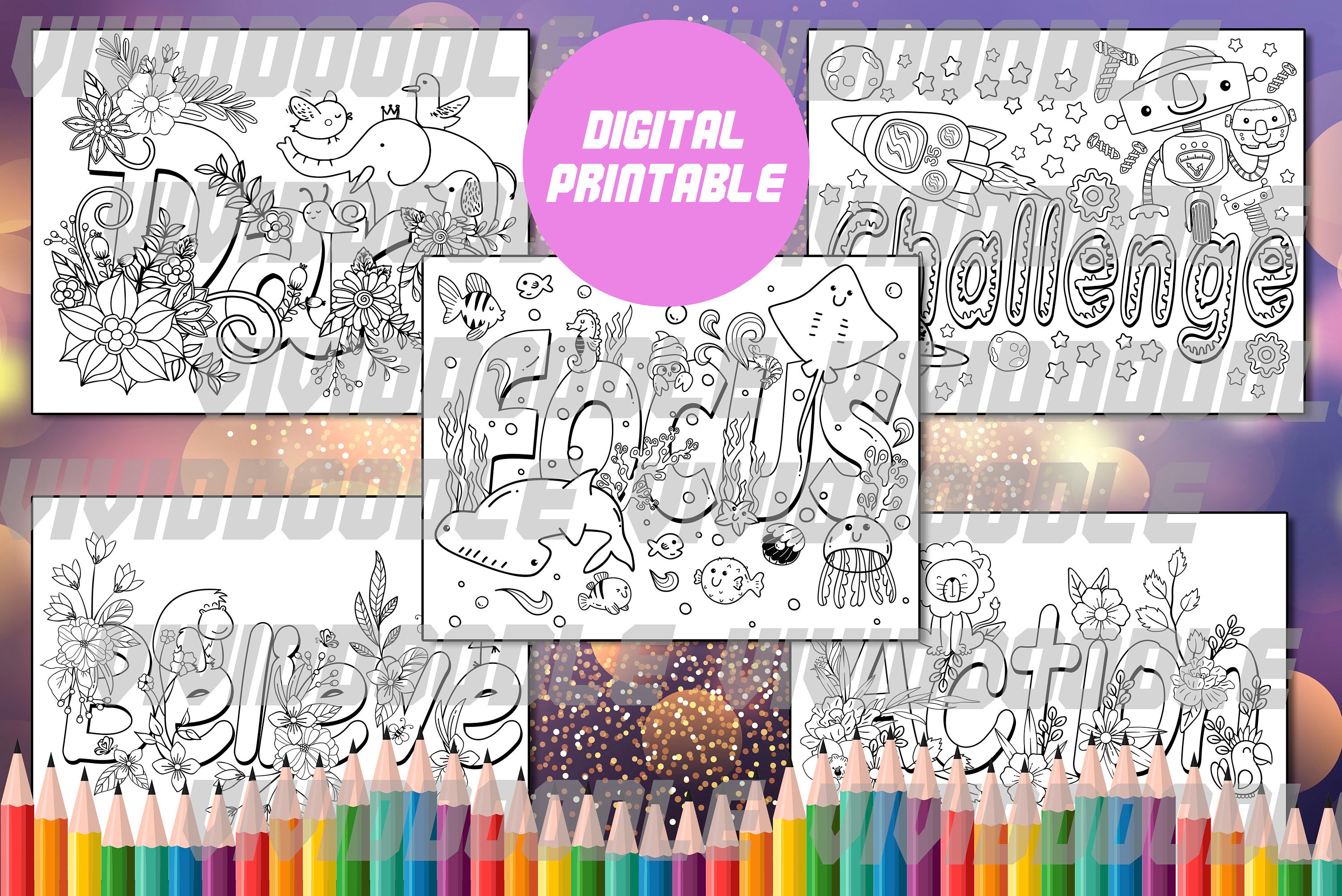 Animal Swear Word Coloring Page Digital Coloring Pages Clip - Etsy