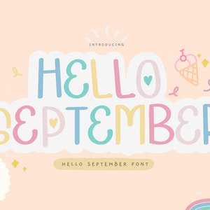 Hello September Bubble Font Procreate, Cute Fonts for Cricut, Font ...