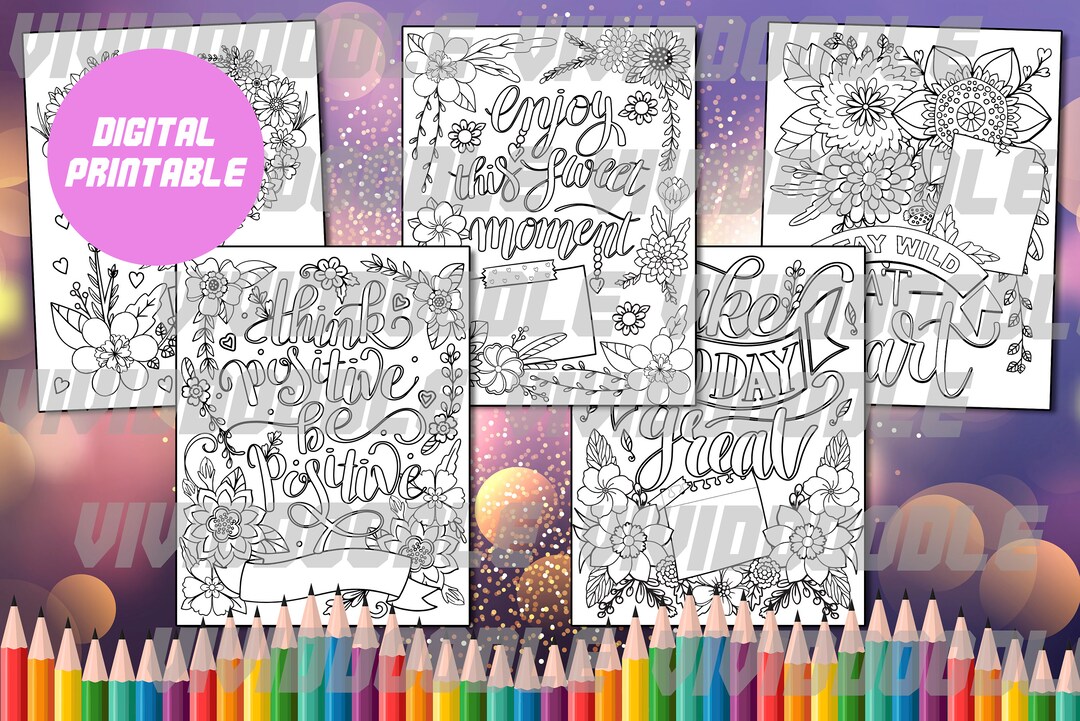 Inspirational Coloring Pages for Adults Printable Instant Download ...