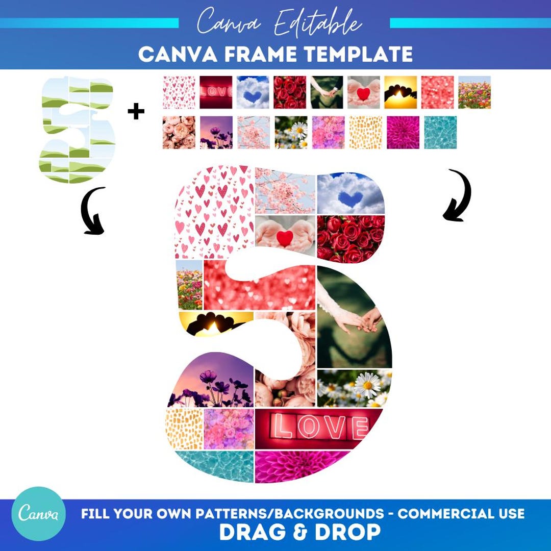 Groovy Canva Number Collage Birthday | Canva Number 3 Pictures Collage ...