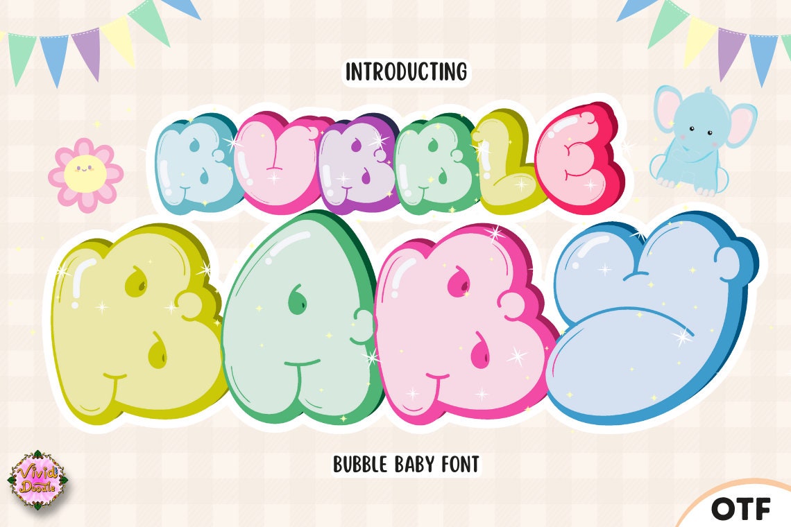 Bubble Baby Font Procreate, Letter Fonts Procreate Designer Fonts ...