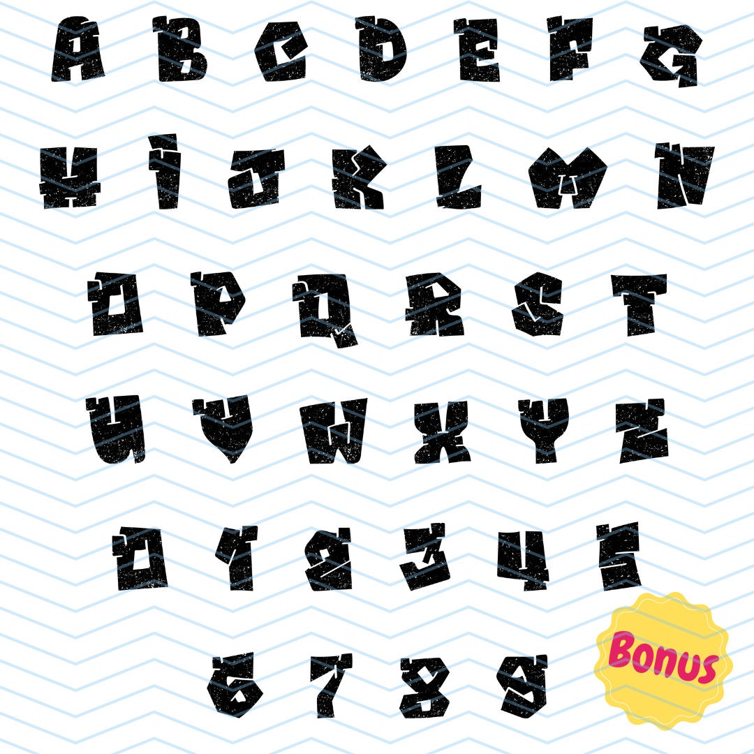 Grunge Alphabet PNG, Distressed Font, Graffiti Letters PNG Bundle ...