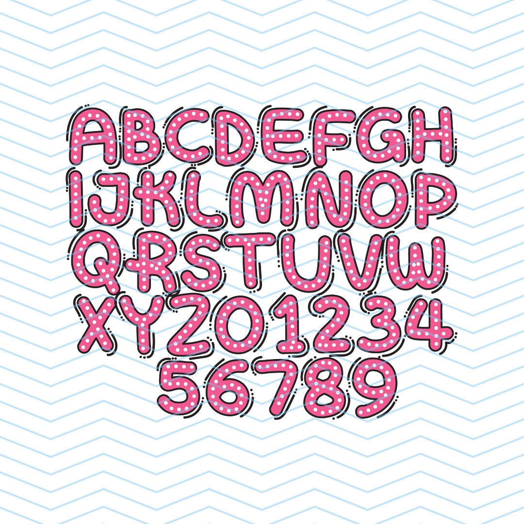 Bright Dot Dalmatian Alphabet Png, Custom Dalmatian Dot, Digital ...