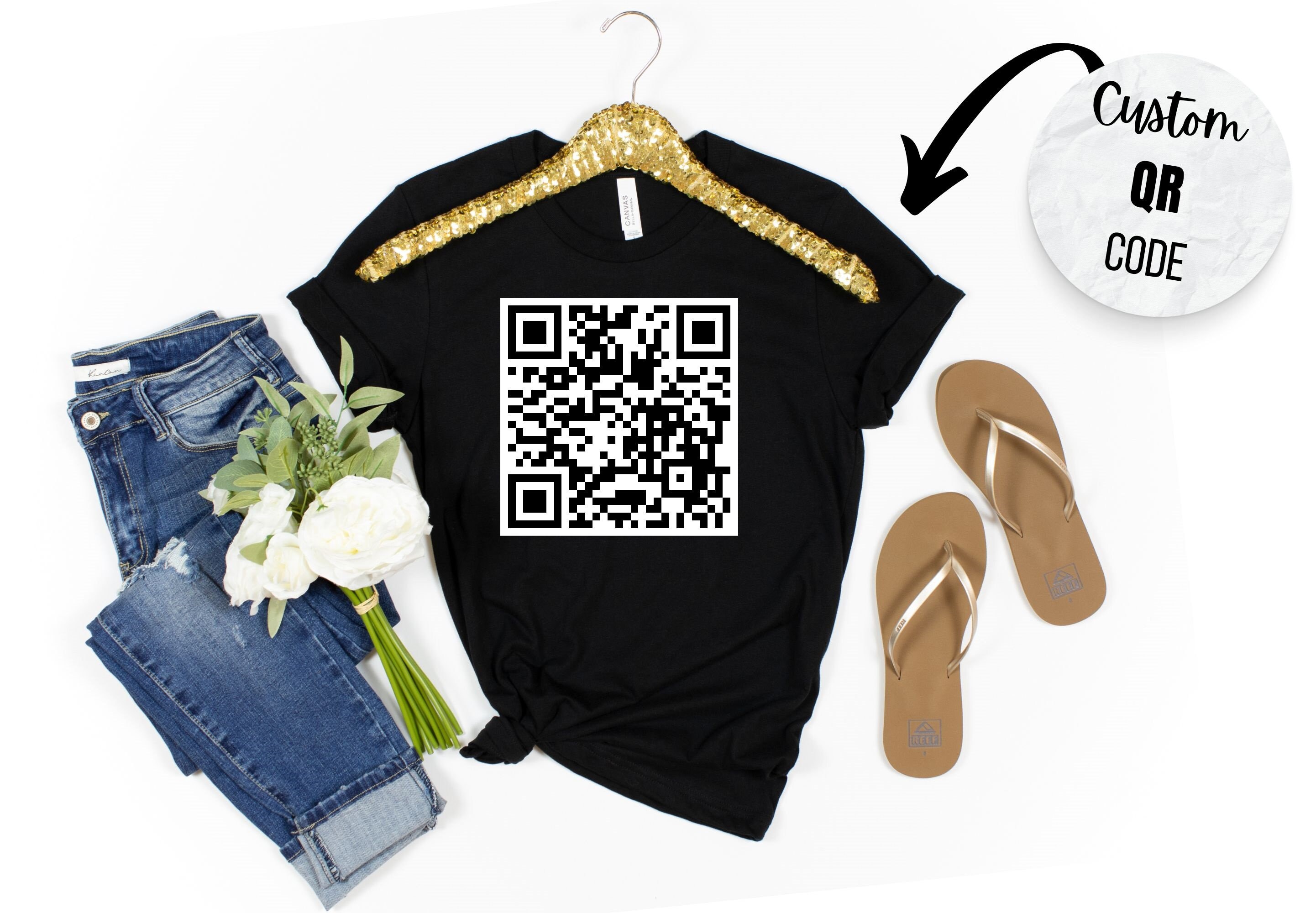 Custom QR Code Shirt, Custom T-shirt, QR Code T-shirt, Personalized Shirt, Custom Clothing ...