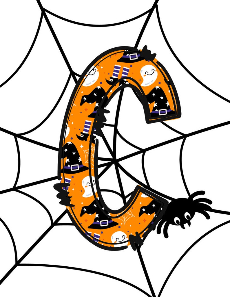Halloween Themed Monogram Printables, Halloween Printables, Halloween ...