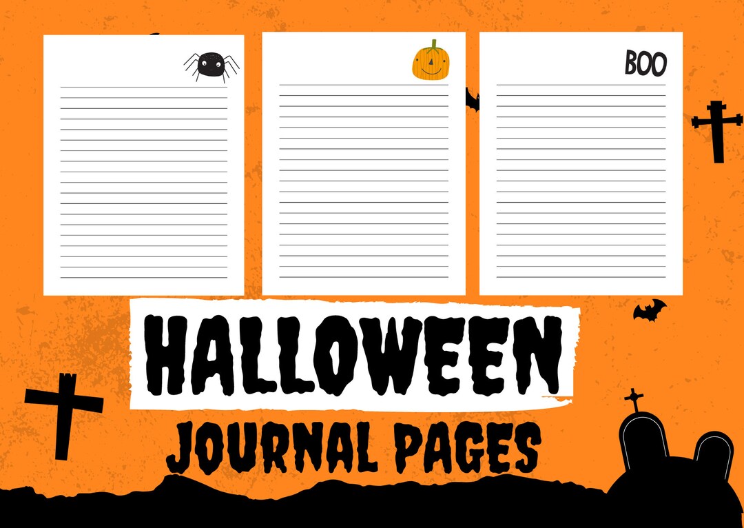 Halloween Writing Pages Printables, Printable Halloween Journal Pages ...