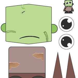 Build a Zombie Cut and Paste Halloween Crafts Cut and - Etsy