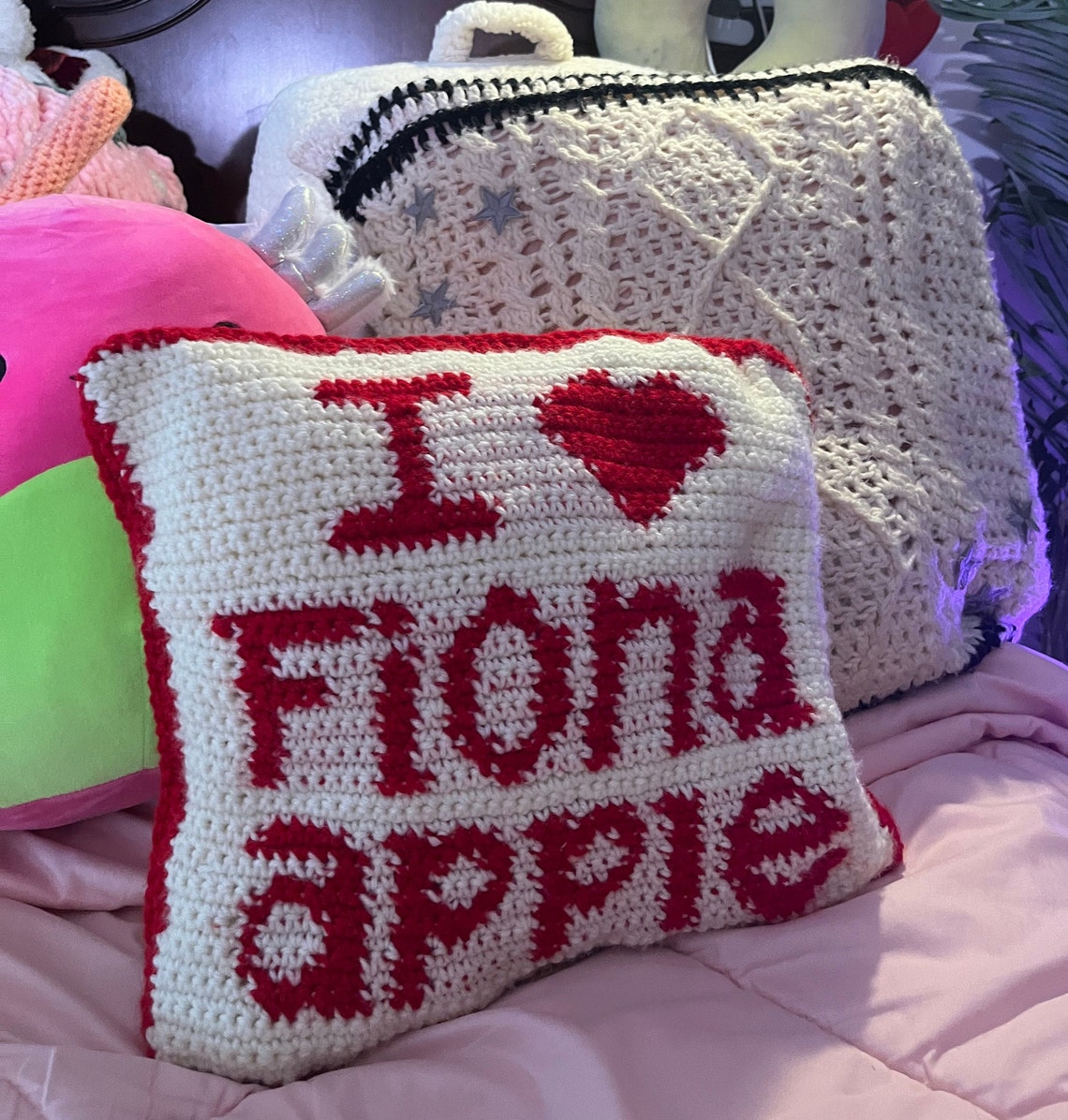 I Love Fiona Apple Crochet Pillow Pattern - Etsy