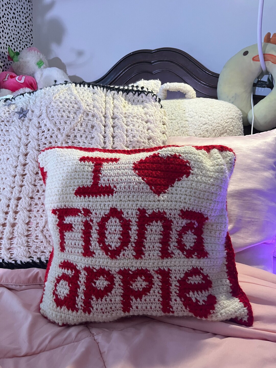 I Love Fiona Apple Crochet Pillow Pattern - Etsy