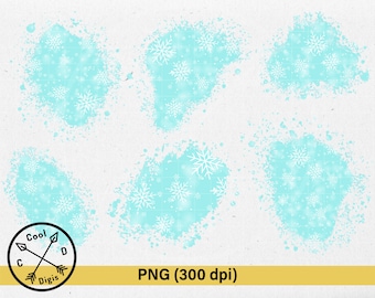 Snowflake Patches PNG Distressed Snowflakes Blue Patches | Etsy