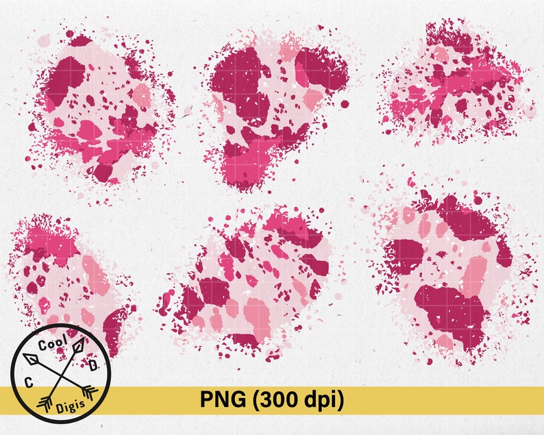 Pink Cow Patches PNG Bleached Shirt Sublimation Patches | Etsy