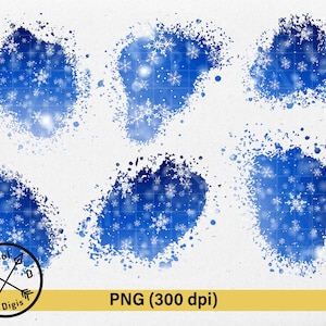 Snowflake Patches PNG - Distressed Snowflakes Blue Patches Bleached ...