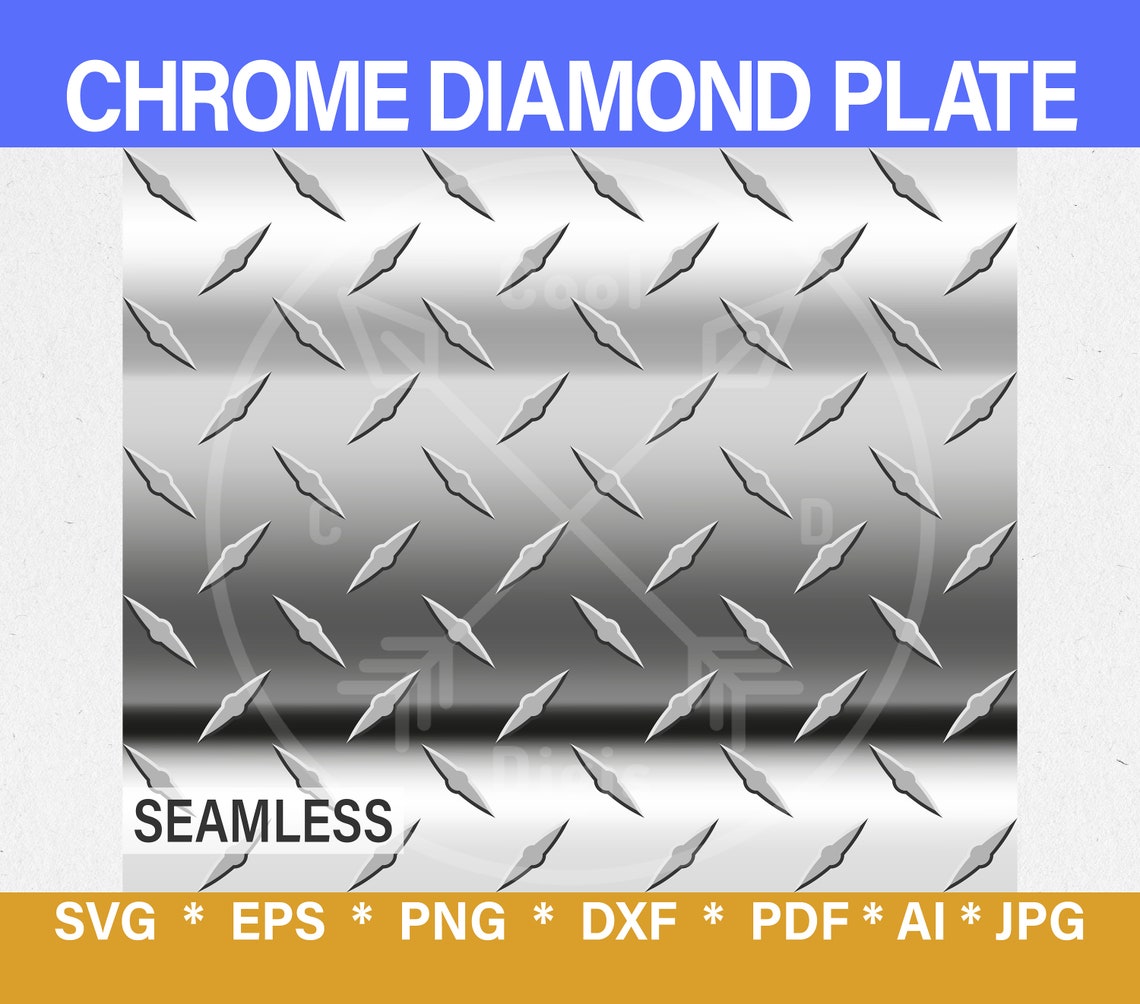 Chrome Diamond Plate SVG Seamless Diamond Plate Pattern, Vector ...