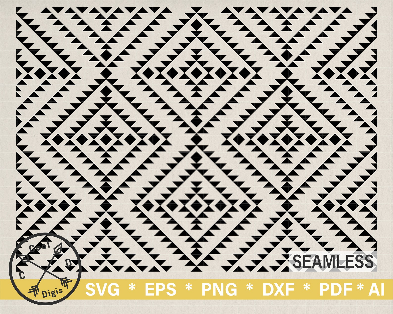Aztec Pattern SVG Clipart for Cricut, Tribal Pattern SVG, Boho Seamless ...