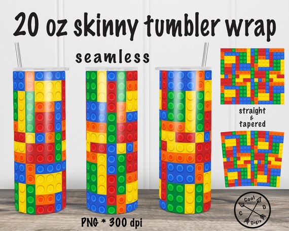 Building Blocks Tumbler PNG Seamless 20oz Skinny Tumbler - Etsy
