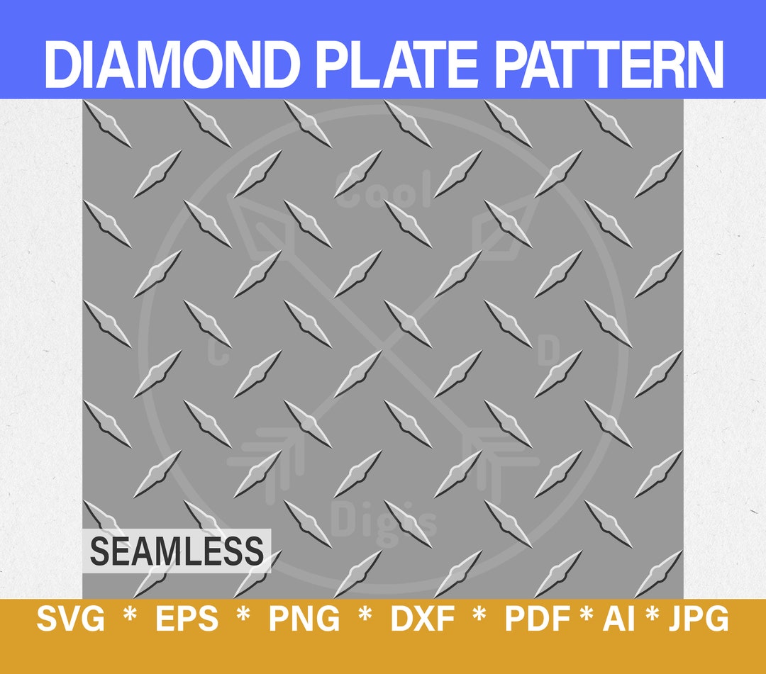 Seamless Diamond Plate SVG Endless Diamond Pattern, Seamless Vector ...