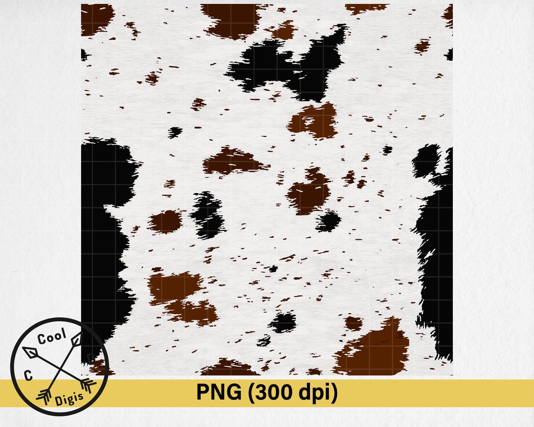 Cow Print Digital Sublimate Download, Seamless Brown Black and White ...