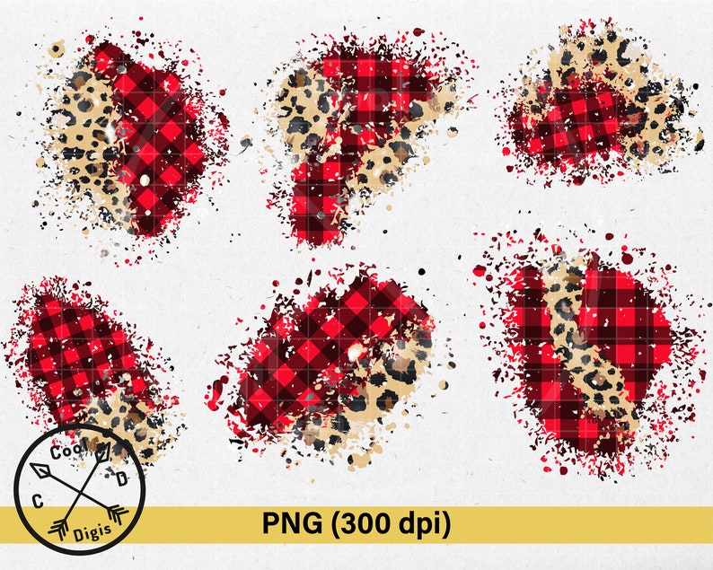 Distressed Leopard Print and Buffalo Plaid Patches PNG - Etsy