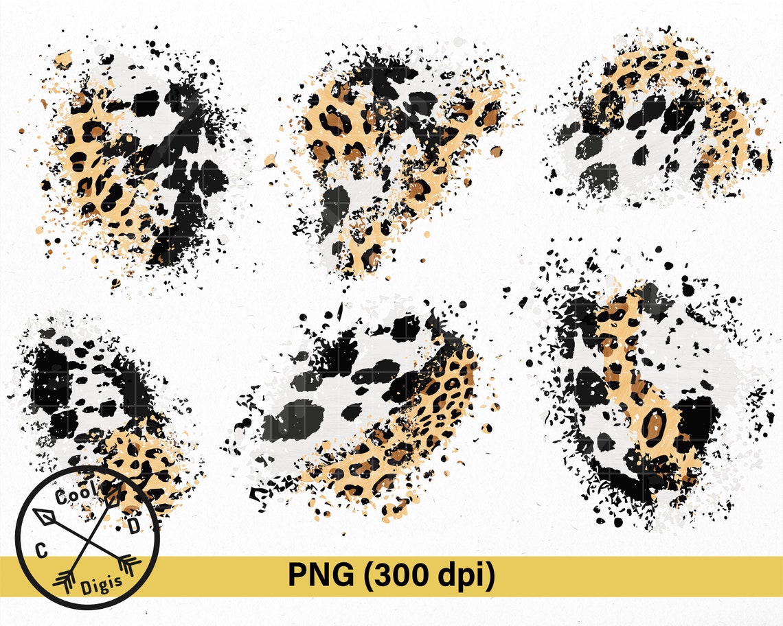 Cow Patches and Leopard Print PNG Bleached Shirt Sublimation - Etsy