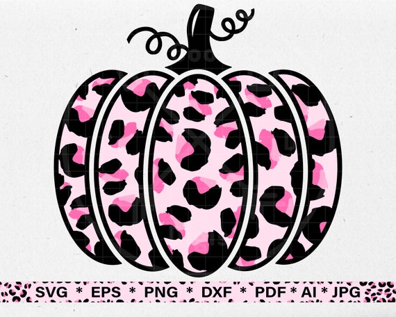 Pink Pumpkin SVG Fall Sublimation SVG Pink Leopard Pumpkin - Etsy