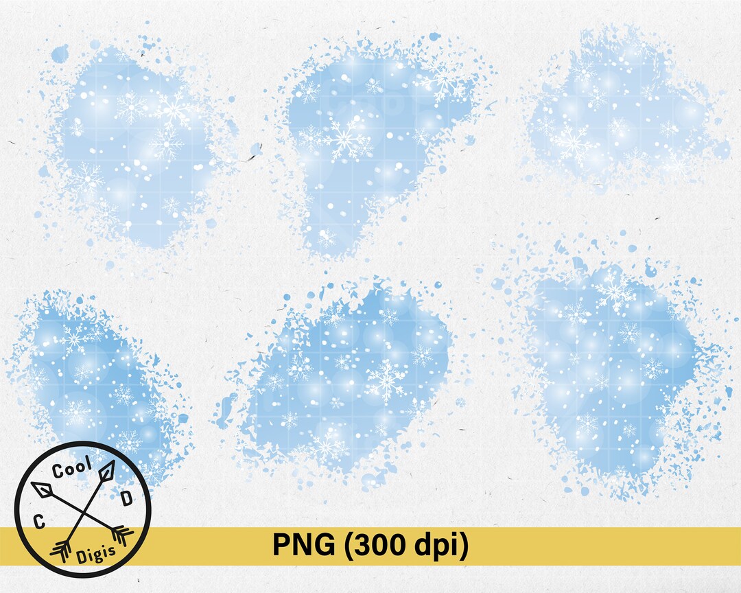 Blue Snowflake Patches PNG - Distressed Snowflakes Patches Bleached ...