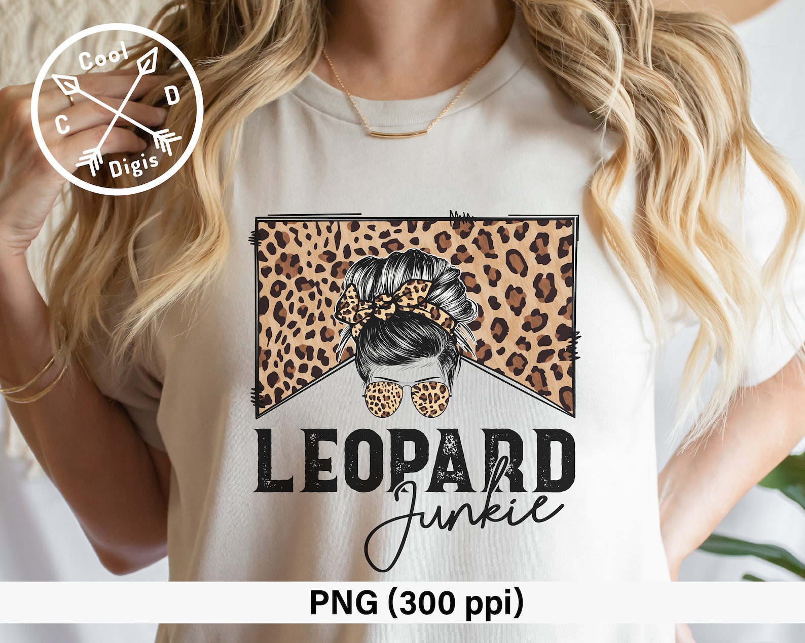 Leopard Junkie PNG Mom Messy Bun PNG - Etsy