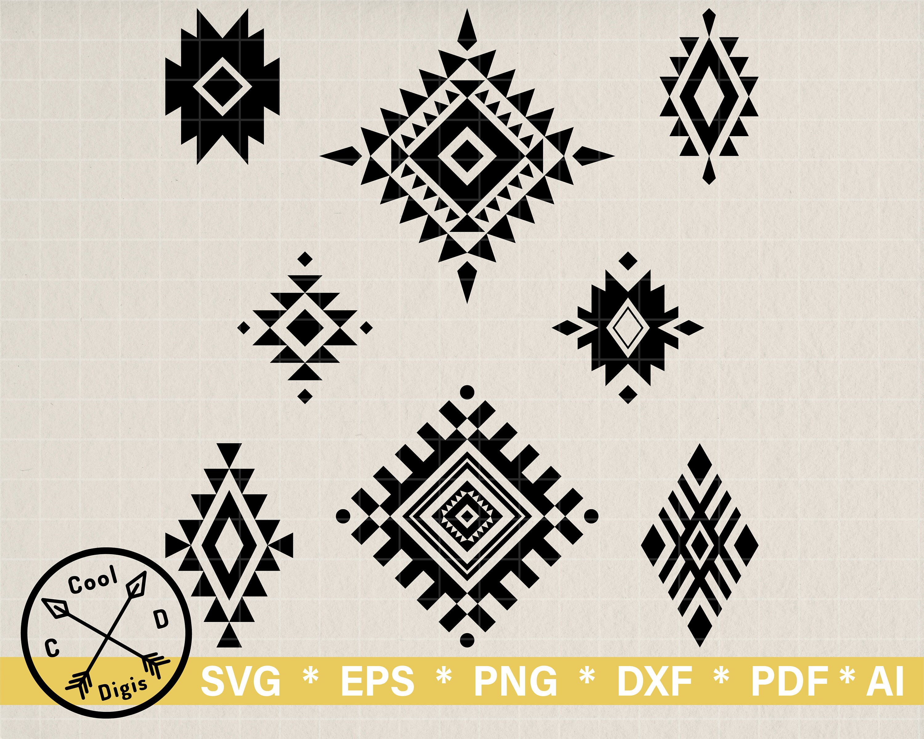 Aztec SVG Clipart for Cricut Tribal Pattern SVG Native Signs - Etsy