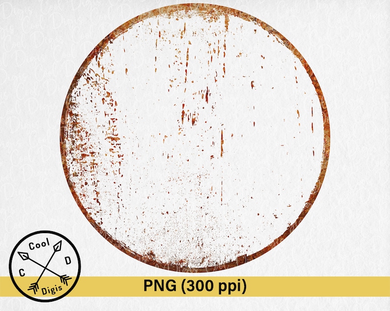 Rust Texture Frame PNG Overlay Effect, Round Frame Grunge Light Brown ...