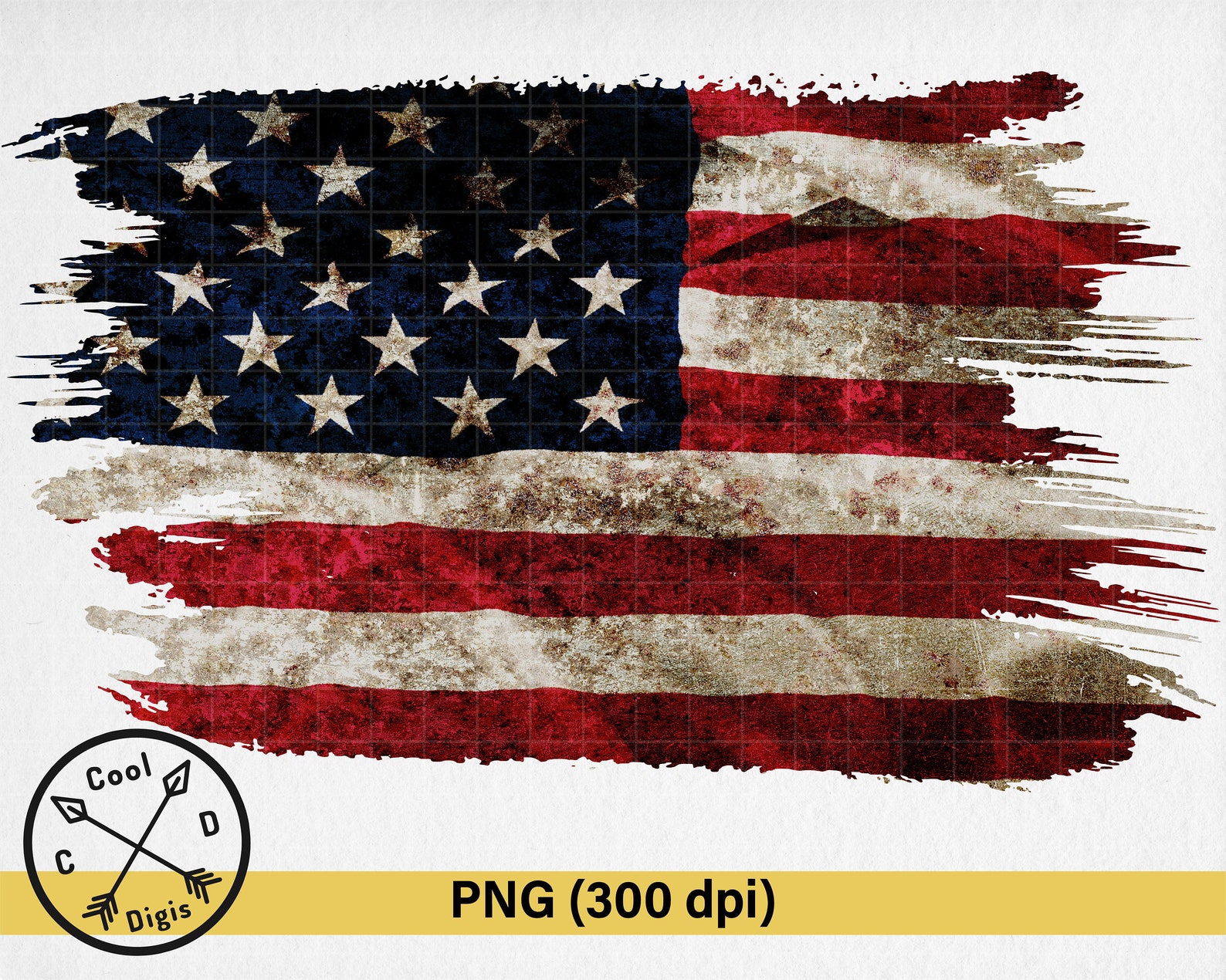 Distressed American Flag PNG - USA Flag PNG - Distressed Sublimation ...
