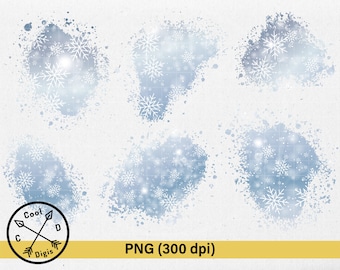 Snowflake Patches PNG Distressed Snowflakes Blue Patches | Etsy