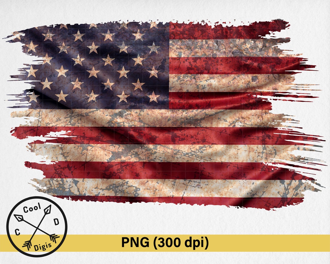 American Flag Distressed Patch PNG USA Flag PNG Distressed - Etsy