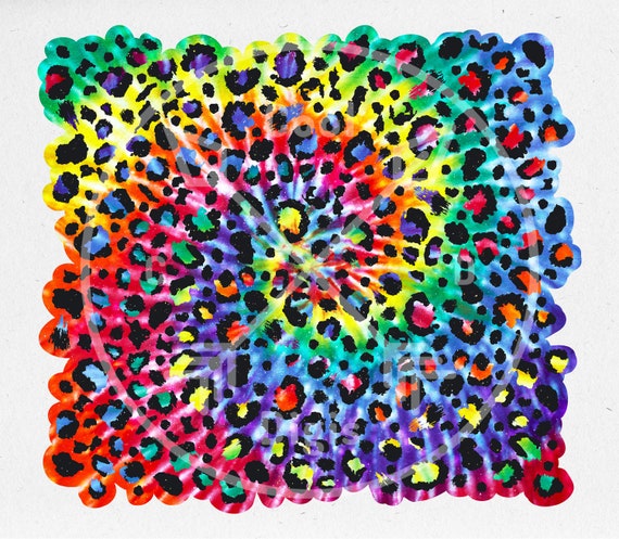 Multicolor leopard print Tie dye swirl leopard png Sublimate | Etsy