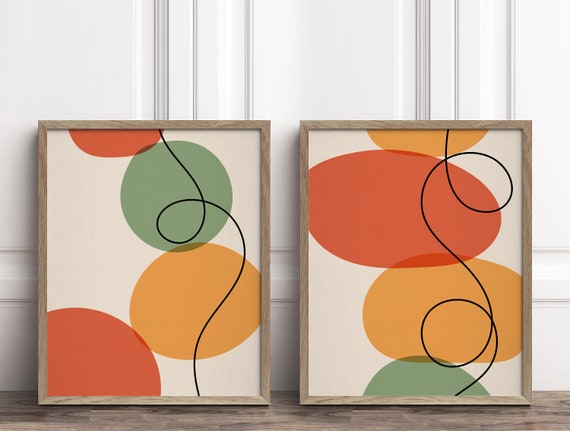 Modern Shapes Art Abstract Wall Art Modern Abstract Boho - Etsy