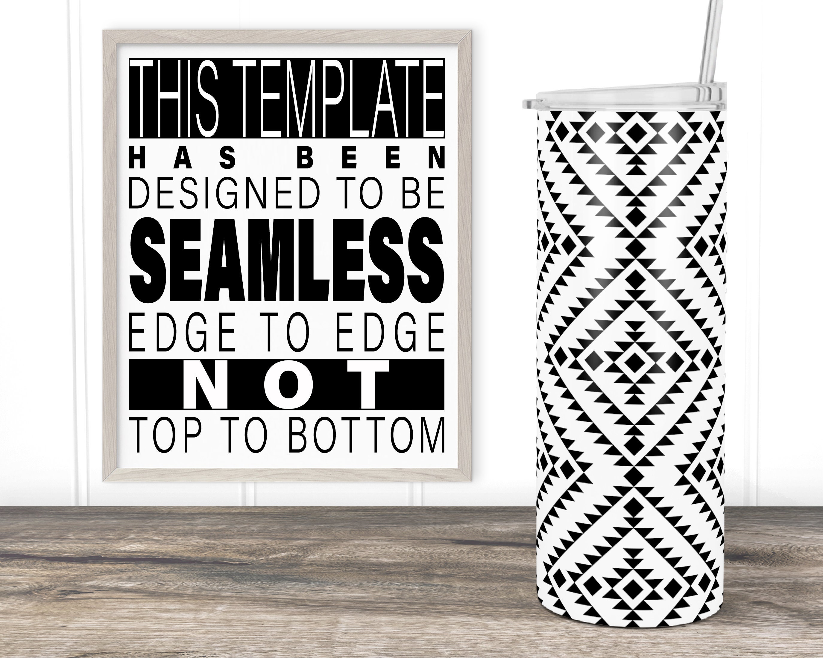 Aztec Tumbler SVG Template 20oz Skinny Tumbler Wrap, Western Seamless ...